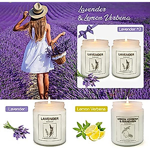 Candles for Home Scented, 4 Pack Lavender Scented Candles Gifts for Women 28 oz 200 Hour Long Lasting Natural Soy Candles, Aromatherapy Candle Set Stress Relief