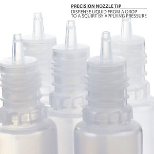 20 Pack 30mL LDPE Plastic Unicorn Dropper Bottle 1 oz E-liquid Ink Liquid Applicator Squeezable Bottles with Childproof Cap and Thin Tip (Black)