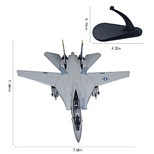 Udnorbay US Navy F-14 F-14A Tomcat Skeleton Fighter Plane Model 1/100 Diecast Military Airplane Models