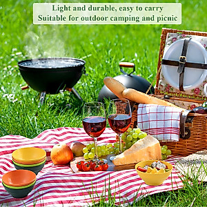 Evanda Plastic Bowls Set of 8 Pieces, 2 Sizes 17/34oz Unbreakable Reusable Light Weight Bowl for Cereal, Noodle, Soup, Pasta, Ramen, Popcorn, Fruit, Salad and All Purpose