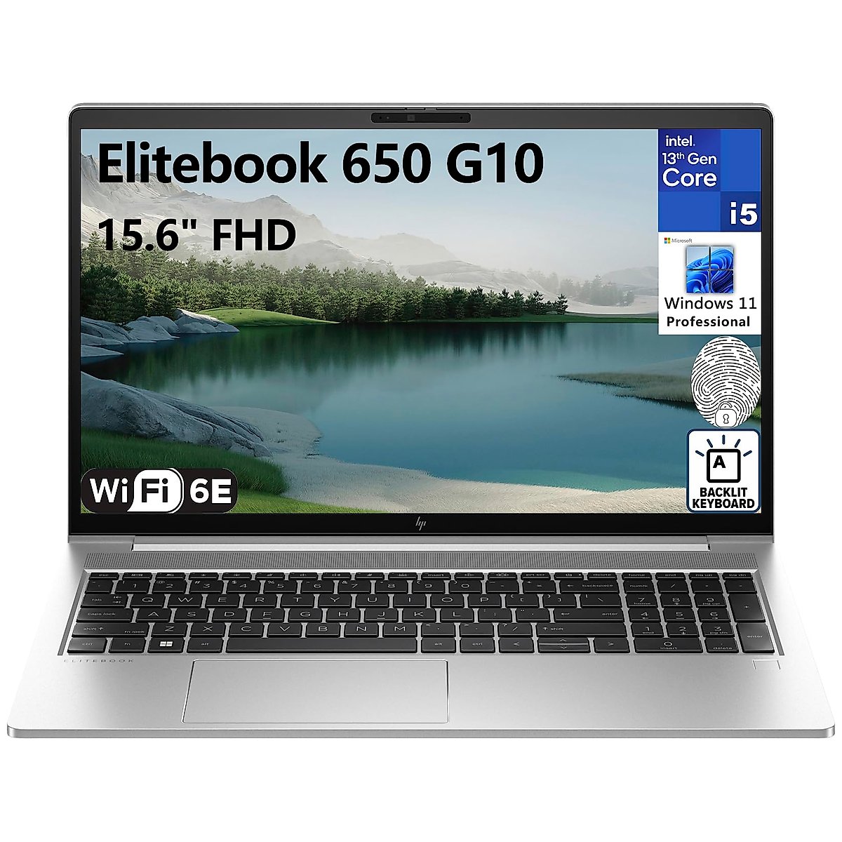 HP Elitebook 650 G10 15.6" FHD Business Laptop Computer, 13th Gen Intel 10-Core i5-1335U (Beat i7-1270P), 16GB DDR4 RAM, 1TB PCIe SSD, WiFi6E, Backlit KB, Fingerprint Reader, Windows 11 Pro, Tilsiy