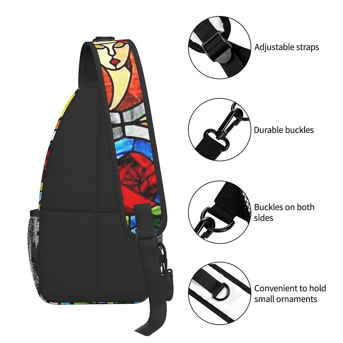 Hicyyu Beauty And Beast Outdoor Crossbody Shoulder Bag For Unisex Young Adult Hiking Sling Backpack