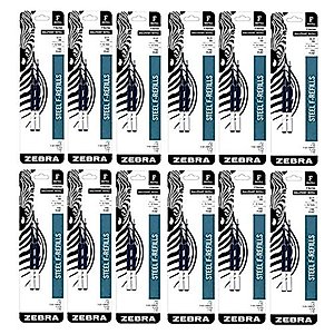 Zebra F301, F301 Ultra, F402, 301A, Spiral Ballpoint Pen Refills, 0.7mm, Fine Point, Blue Ink,Pack of 24