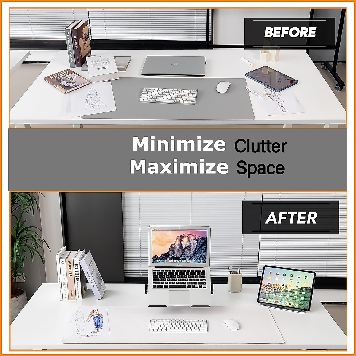 MPK Laptop arm Mount for Desk, Single Gas Spring Laptop Arm Desk Stand/Holder,Extra Laptop Tray Fits 12-17" Laptops/Notebook