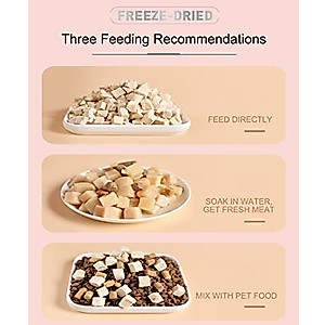 BNYEE Freeze Dried Cat & Dog Treats – 250g Freeze Dried Chicken+Duck+Fish 3 in 1 Meat Snacks - High Protein, Bite-Sized, Training Treats Snacks