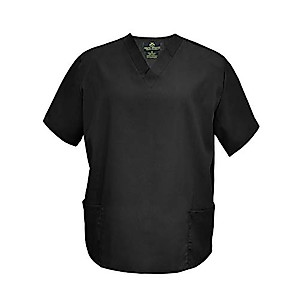 M&M Scrubs Men's Scrub Set Medical Scrub Tops and Pants (Large, Black)