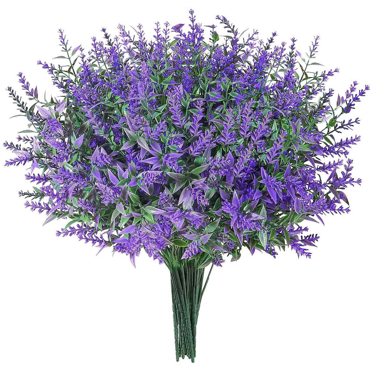 IVITA 6pcs Artificial Lavender Plant Faux Plastic Purple Flowers UV Resistant Lifelike Shrubs for Home Wedding Kitchen Garden Patio Window Box Office Table Centerpieces Indoor Outdoor Decor