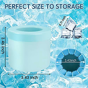 Cylinder Silicone Ice Cube Mold, New 3D Ice Cubes Maker, Decompress Ice Lattice, Press-Type Easy-Release Ice Cup (Blue-Green)