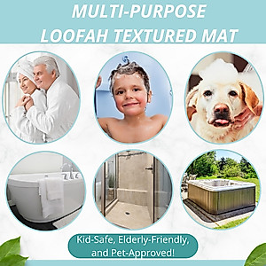 ENKOSI Square Shower Mat Non Slip - Loofah Shower Mats for Showers Anti Slip - Bathroom Shower Mat - Non Slip Shower Mats - Non Slip Shower Mat for Elderly - Shower Mat Square (Gray 24x24)