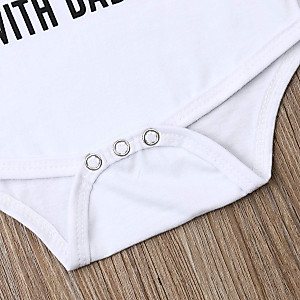 Honganda Funny Newborn Infant Baby Boy On Sundays We Watch Football with Daddy Bodysuit Romper (White-Long Sleeve, 6-12 Months)