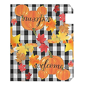 Wamika Welcome Fall Pumpkin Owls Sunflower Maple Leaves Mailbox Covers Standard Size Happy Thanksgiving Day Autumn Magnetic Mail Wraps Cover Letter Post Box 21" Lx 18" W