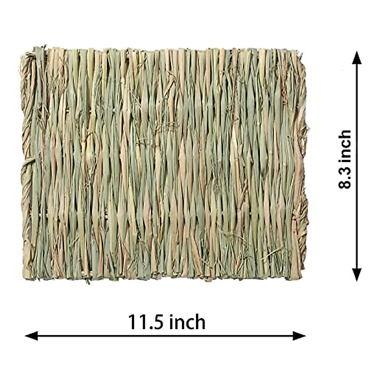Anyuxin Rabbit Grass Mat - Woven Bed Mat, Bunny Bedding for Small Animals, Natural Straw Woven Bed for Pet Nesting, Nature Hay Mat Chewing Play Toy for Guinea Pig, Hamster, Squirrel and More（3 Pack）