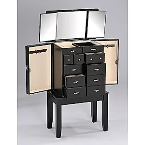 Acme Tiren Jewelry Armoire, Black