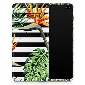 DesignSkinz Vivid Tropical Stripe Floral v1 Protective Vinyl Decal Wrap Skin Cover Compatible with The Samsung Galaxy S20 (Screen Trim & Back Glass Skin)