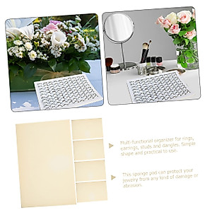 Levemolo 5pcs Storage Box Sponge Pad Jewelry Insert Display Mats Ring Display Pad Earrings Showcase Tray Trinket Tray Ring Tray Earring Sponge Display Pad Display Board Lining White