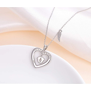 Mommy of an Angel Necklace Baby Angel Necklace Infant Child Foot Print Sterling Silver Memorial Jewelry Sympathy Gift for Women Mother Mom Silvery
