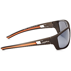Ironman Men's Energetic Wrap Sunglasses, Matte Rubberized Metallic, 64 mm