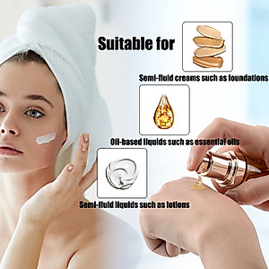 Lil Ray 1 Oz Refillable Airless Pump Bottle, Empty Travel Lotion Container, Plastic Cosmetic Dispenser for Liquid foundation, Lotion, Essential oil, Shampoo (6PCS,Light Gold)