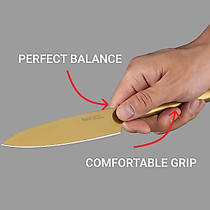 Hast Edition 5-Inch Utility Knife, Ultra-Sharp Professional Small Kitchen Knife, Patented Powder Steel, Lightweight, Comfortable Ergonomic & Award-Winning Design,Premium Small Knife (Glossy Stainless)