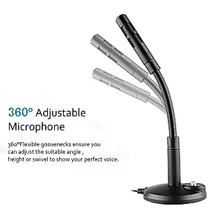 USB Microphone for Computer, Gojiny USB Condenser Microphone 360 Deagree Flexible Goosenecks Microphone for PC Desktop Laptop Meeting Office Recording Podcasting