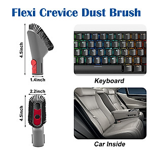 Brush Attachment Kit for Dyson V15 V11 V10 V8 V7,Vacuum Cleaner Accessories Including Mattress Cleaner,Combination Tool,Crevice Tool,Soft Dusting Brush