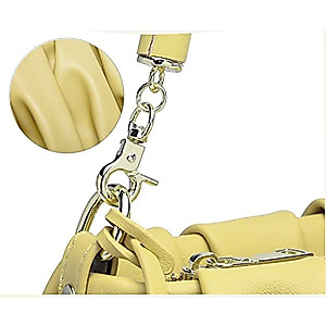 GRPKSSIB Women's Shoulder Purse PU Leather Clutch Ruched Handbag Dumpling Underarm Bag Crossbody Bag