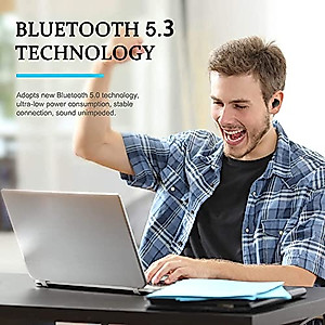 Wireless Earbud,Sports Bluetooth 5.3 Headphones,Bluetooth Earbud with Mic Deep Bass,in Ear Wireless Earphones Noise Cancelling Headphones,Ear Buds with Earhooks for iPhone/Samsung/iOS/Android