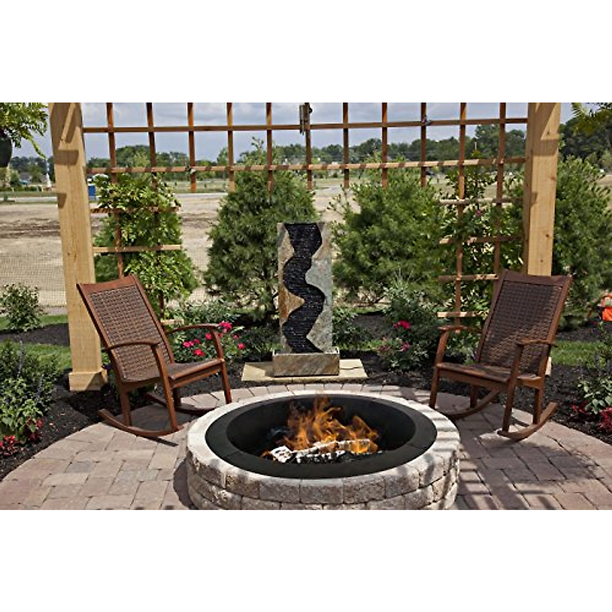 Pleasant Hearth OFW419F0R 28" Round Solid Steel Fire Ring