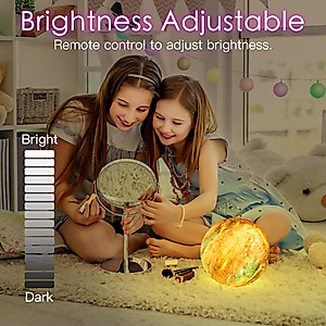 TOOGE 5.9 inch Moon Lamp Night Light for Kids Galaxy Lamp 16 Colors - Teen Girl Gifts Trendy Stuff - Birthday Christmas Gifts for Any Year Old Teenage Girls