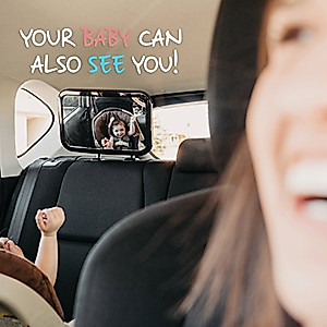 Baby Mirror for Car - Safely Monitor Infant Child in Rear Facing Car Seat - Wide View Shatterproof Adjustable Acrylic 360°for Backseat - Best Newborn Car Seat Accessories - by Snookums