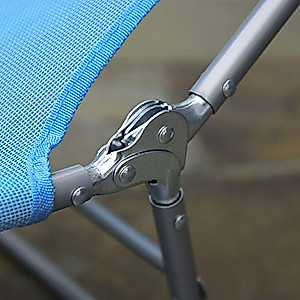 Outsunny Folding Chaise Lounge Pool Chairs, Outdoor Sun Tanning Chairs with Pillow, Reclining Back, Steel Frame & Breathable Mesh for Beach, Yard, Patio, Blue