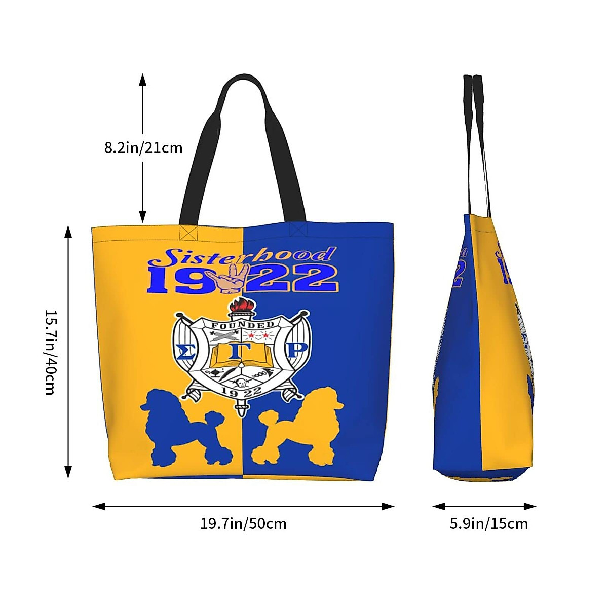 Kunsaww Sigma Gamma Rho Shoulder Bag Sorority Gifts Women'S Fashion Shoulder Tote Large Capacity Reusable Shopping Bag