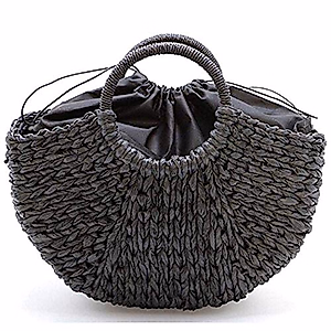 Straw Beach Bag Natural Hand Summer Tote Handbags Woven Handle Shoulder Bag For Women (Straw Bag L,)
