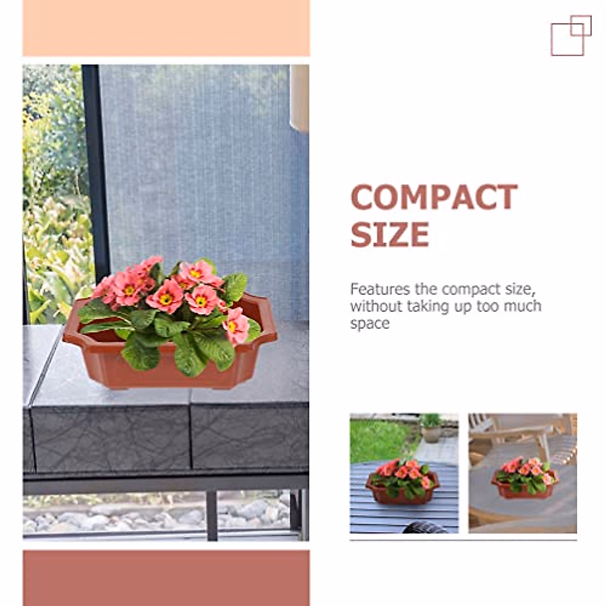 ERINGOGO Bonsai Planter Pot 6 PCS Bonsai Training Pots, 9 Plastic with Drainage Hole, Deep Flower Pot Plants Growing Pots for Nursery, Garden, Balcony Retangular Flower Pot