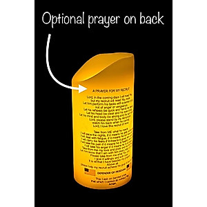 Ships Fast from Texas! Personalized Crucible Smooth Wax LED Flameless Flickering Prayer Candle with Name, Battalion, Company, and Platoon.