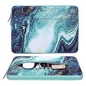 MOSISO Laptop Sleeve Compatible with MacBook Air/Pro, 13-13.3 inch Notebook, Compatible with MacBook Pro 14 inch 2023-2021 A2779 M2 A2442 M1 Pro/Max, Polyester Horizontal Creative Wave Marble Bag