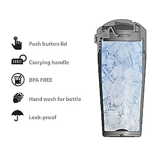 Zak Designs Star Wars The Mandalorian Durable Stainless Steel Straw Bottle with Push-Button Flip Lid Vacuum Insulation Keeps Drinks Cold, BPA Free, 1 Count (Pack of 1), The Child