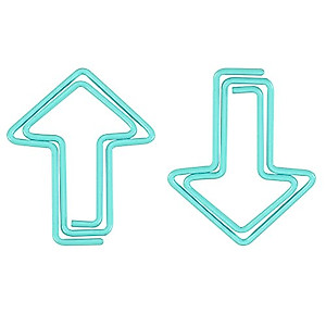 Beufee 12Pcs Arrow Shaped Paper Clips, Funny Cute Paperclips Bookmarks Stainless Steel Paper Clips Funny Stationery Marking Clip Marker Clips with Box Planner Clips(Blue)