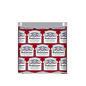 CURTIS FR103BUD Budweiser, Mini Fridge with Freezer - 1.6 Cu Ft Compact Small Beverage Drinks Refrigerator with Reversible Doors - Perfect for Office, Home, Dorm, or Games Room