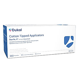 Dukal 6-inch Cotton Tipped Applicators 100 2-Packs Per Box - Sterile.