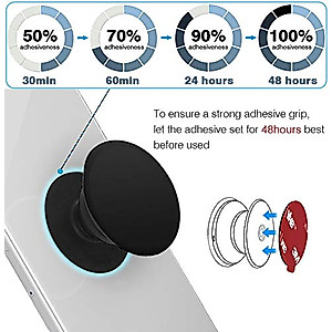 8pcs 3M Sticky Adhesive Replacement Pads for Socket Base Mount,VIIMAKE 1.38 inches Round 3M VHB Double-Sided Adhesive Pads,for Phone Collapsible Grip Stand Back Base Sticker Tapes (Red)