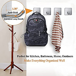 Towel Hooks Holder Adhesive Wall Hooks Stainless Steel Waterproof Shower Heavy Duty Stick on Hooks for Hanging Coat, Hat,Towel Robe Hook Rack Wall Mount- Bathroom and Bedroom 4-Packs