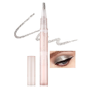 Boobeen Liquid Highlighter Stick, Shimmer Long Lasting Glitter Eyeshadow Pencil, Eye Brightener Makeup for Women, Waterproof Illuminator for Glowing Face Body, Pearl Highlight