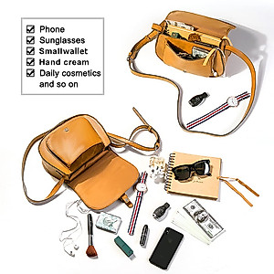 AFKOMST Crossbody Bags for Women,Small Saddle Purse and Boho Cross Body Handbags,Vegan Leather