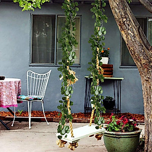 HO2NLE 12 Pack 84 Feet Artificial Fake Hanging Vines Plant Faux Silk Green Leaf Garlands Home Office Garden Outdoor Wall Greenery Cover Jungle Party Decoration