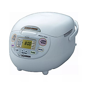 Zojirushi NSZCC18WZ Neuro Fuzzy 10-Cup Rice Cooker and Warmer with Inomata 9.5-inch Rice Washing Bowl with Side and Bottom Drainers and HDS Trading 2-Piece Silicone Spatula (3 Items)