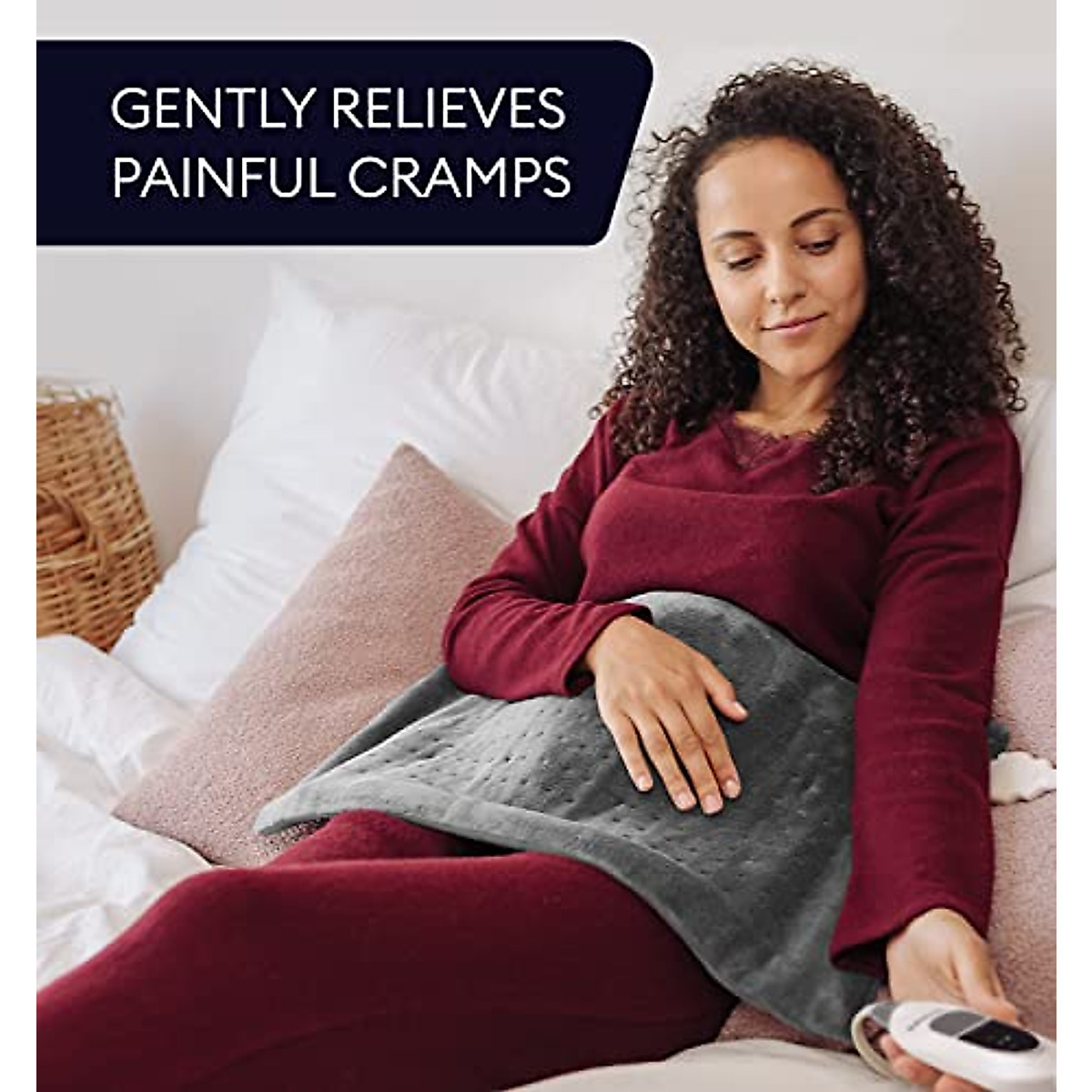 GENIANI XL Heating Pad for Back Pain & Cramps Relief, FSA HSA Eligible, Auto Shut Off, Machine Washable, Heat Pad, Holiday Gifts for All, Gifts for Women, Gifts for Men, Heat Patch (Tabby Gray)