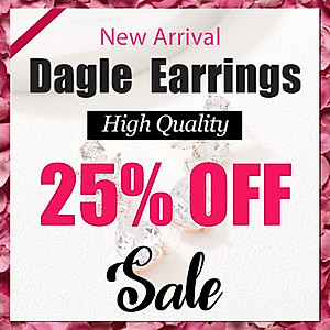 Wedding Earrings for Brides, Cubic Zirconia Leaves Teardrop Bride & Bridesmaid Bridal Earrings for Wedding, 14K White Gold Plated Dangle Earrings for Women, Prom, Pageant, Weddings Mother of The Bride