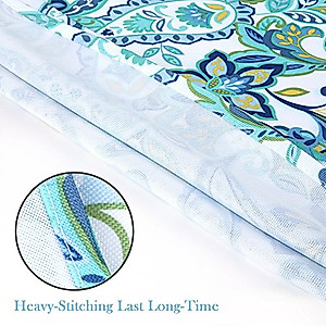 Lahome Paisley Flower Outdoor Tablecloth with Umbrella Hole - Water Resistant Spillproof Table Cover for Patio Table (Paisley, Zippered - 60" x 60" Square)