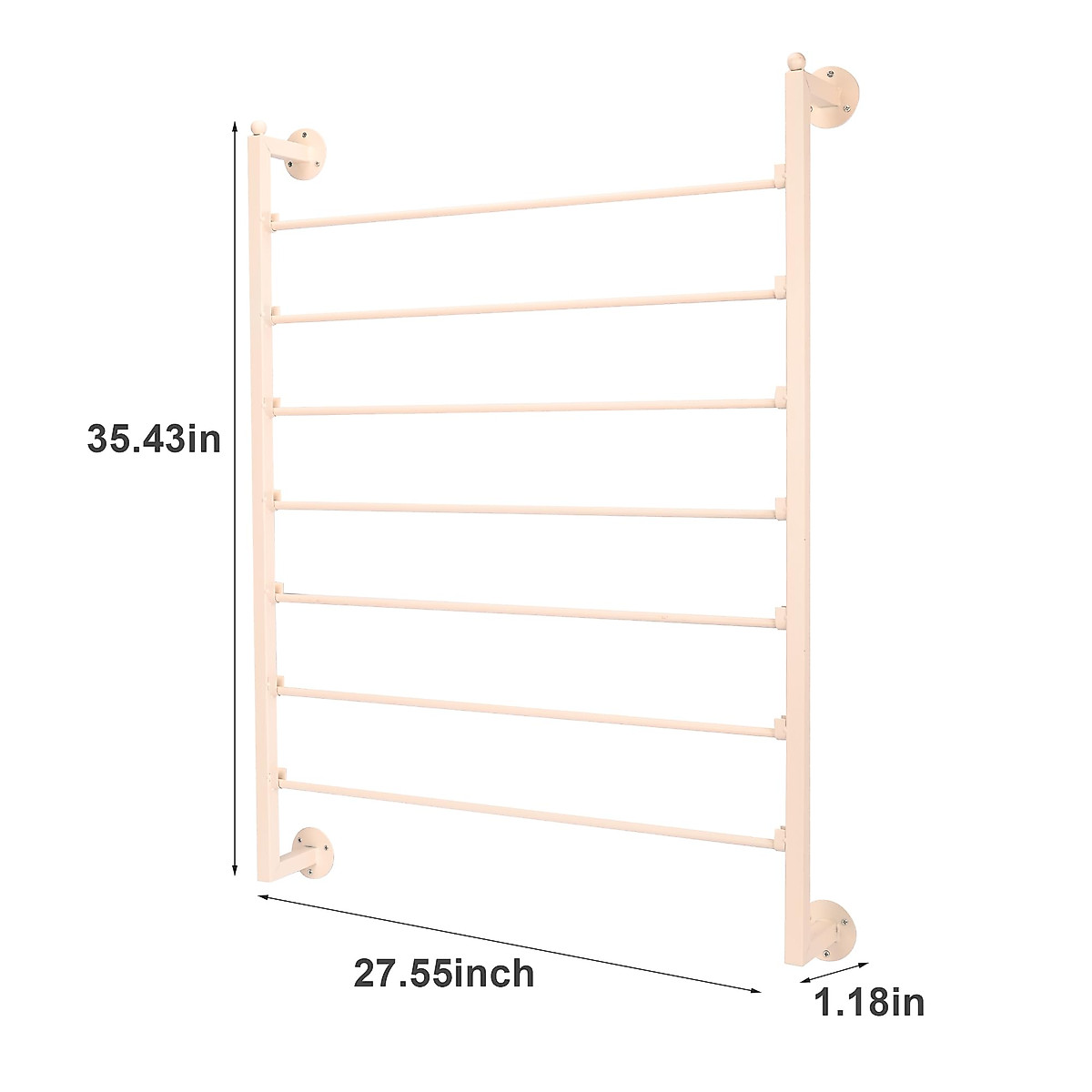 YAGEANNL Ribbon Storage Organizer,Wall Mounted Ribbon Organizer,Wrapping Paper Rack,7-Layer Metal Ribbon Storage for Craft Room,Flower Shop,Gift Wrapping Paper,Milky White